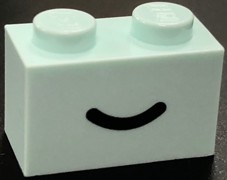 Bricks :: Bricks Decorated :: 3004pb302 Light Aqua Brick 1 x 2 with ...