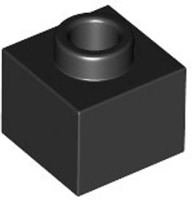 Plates Modified :: 86996 Black Brick, Modified 1 x 1 x 2/3 with Open Stud