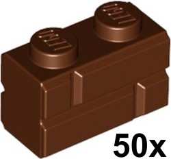 Bricks Modified :: 98283#50 Reddish Brown Brick, Modified 1 x 2 with ...