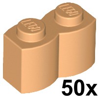 Bricks Modified :: 30136#50 Medium Nougat Brick, Modified 1 x 2 with ...