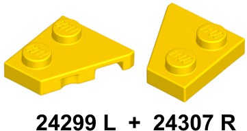 Wedge Bricks & plates :: 24299 + 24307 Yellow Wedge, Plate 2 x 2 Left ...